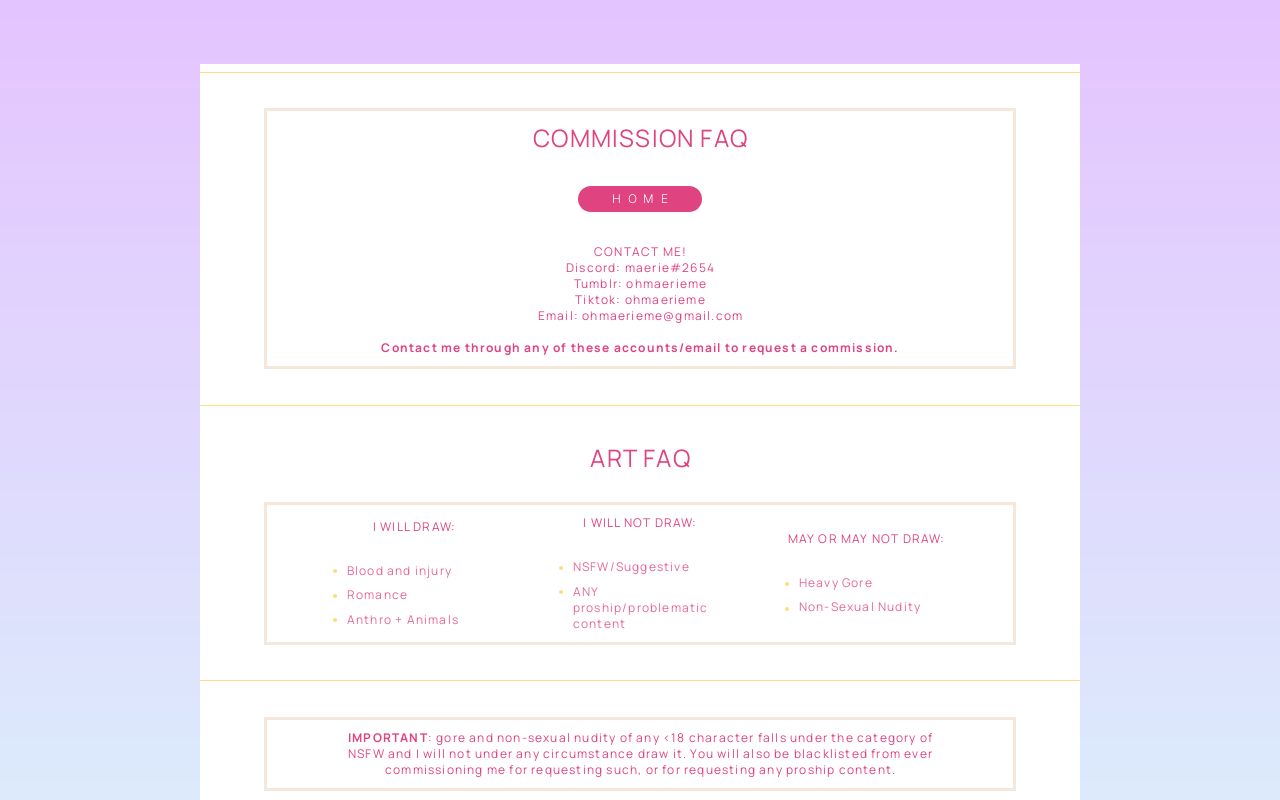 maerie commissions faq